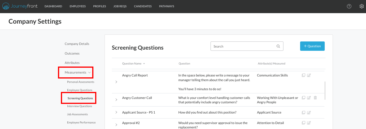 How to Edit, Duplicate, or Delete Screening Questions Company Wide