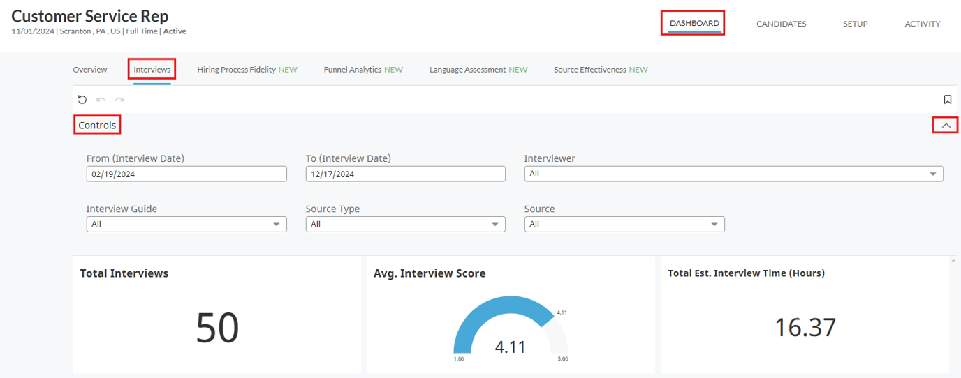 How to Use Interviews Dashboard