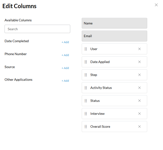 How to Edit Columns in Job Req Candidate Tab