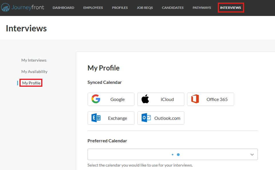 How to set up "My Profile" for Interview Scheduling